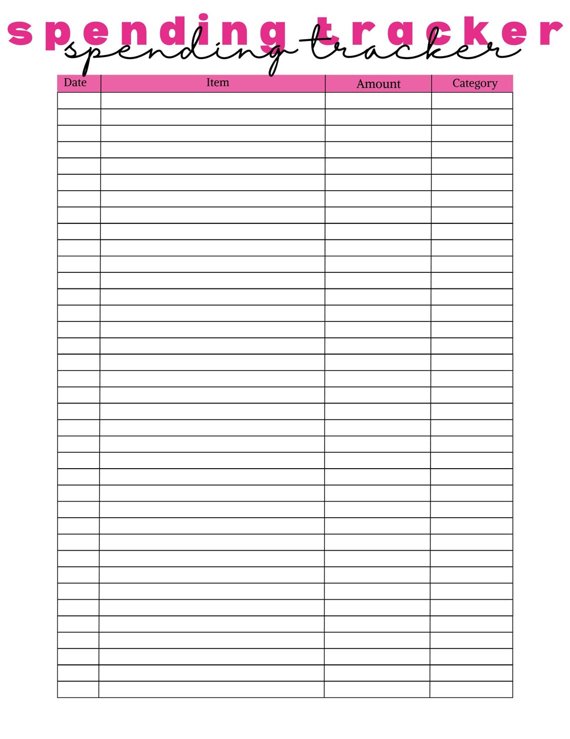 Spending Tracker - Etsy