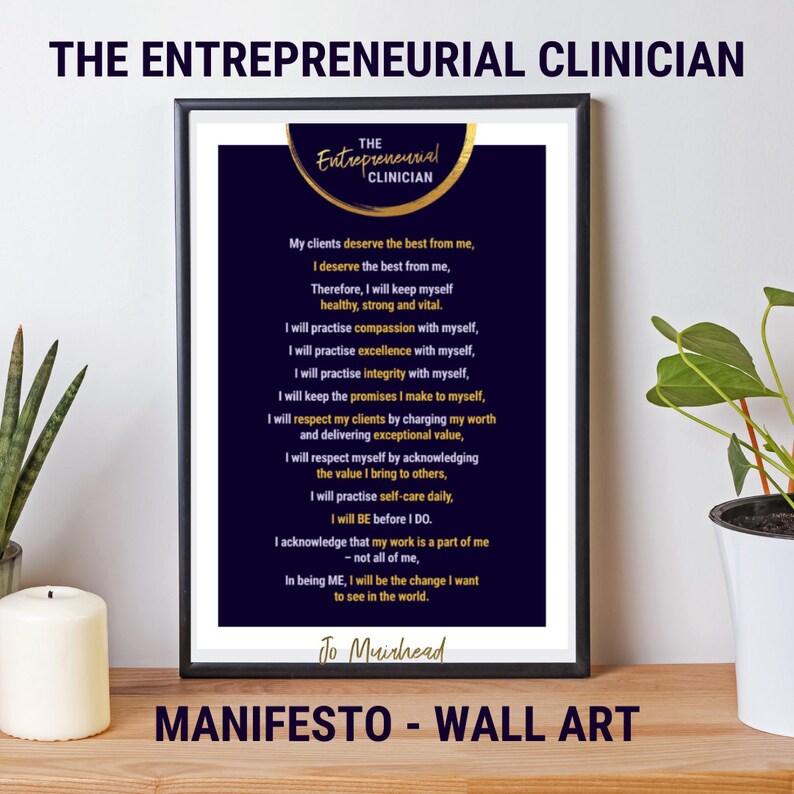 Entrepreneurial Clinician Manifesto - Wall Art - Etsy
