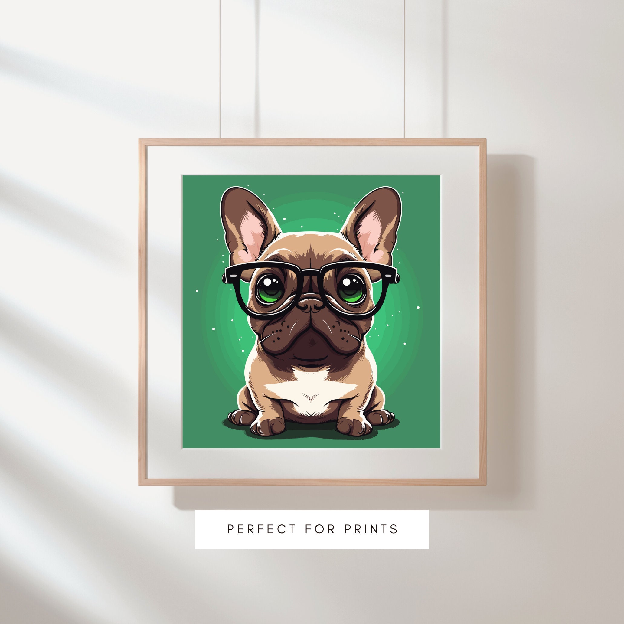 16 Pack French Bulldog in Glasses Clipart, SVG, Pop Art Style, Frenchie ...
