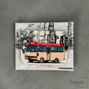 Classic Hong Kong Mini Bus & Red Taxi Fridge Magnet - Refrigerator ...