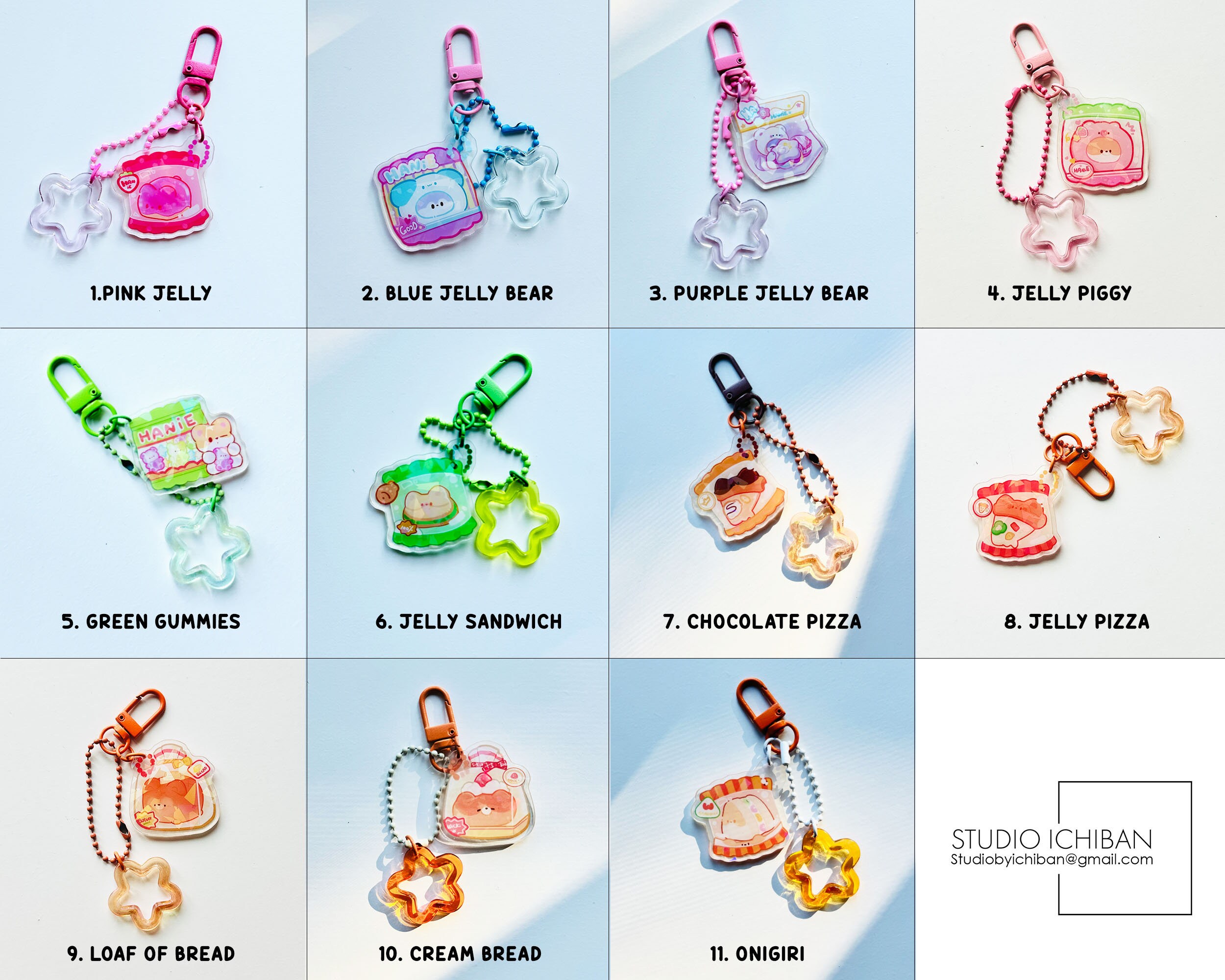 Handmade Jelly Snack Keychain: Kawaii Acrylic Charm With Laser Effect ...