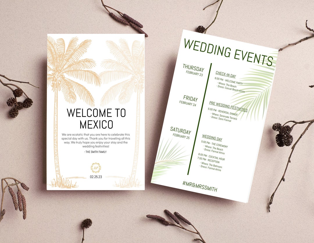 Customizable Wedding Welcome Cards - Etsy