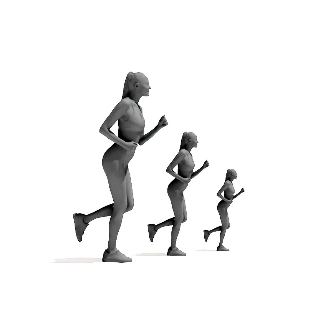 Miniature Running Woman in Workout Gear, Railway Model, Architecture ...