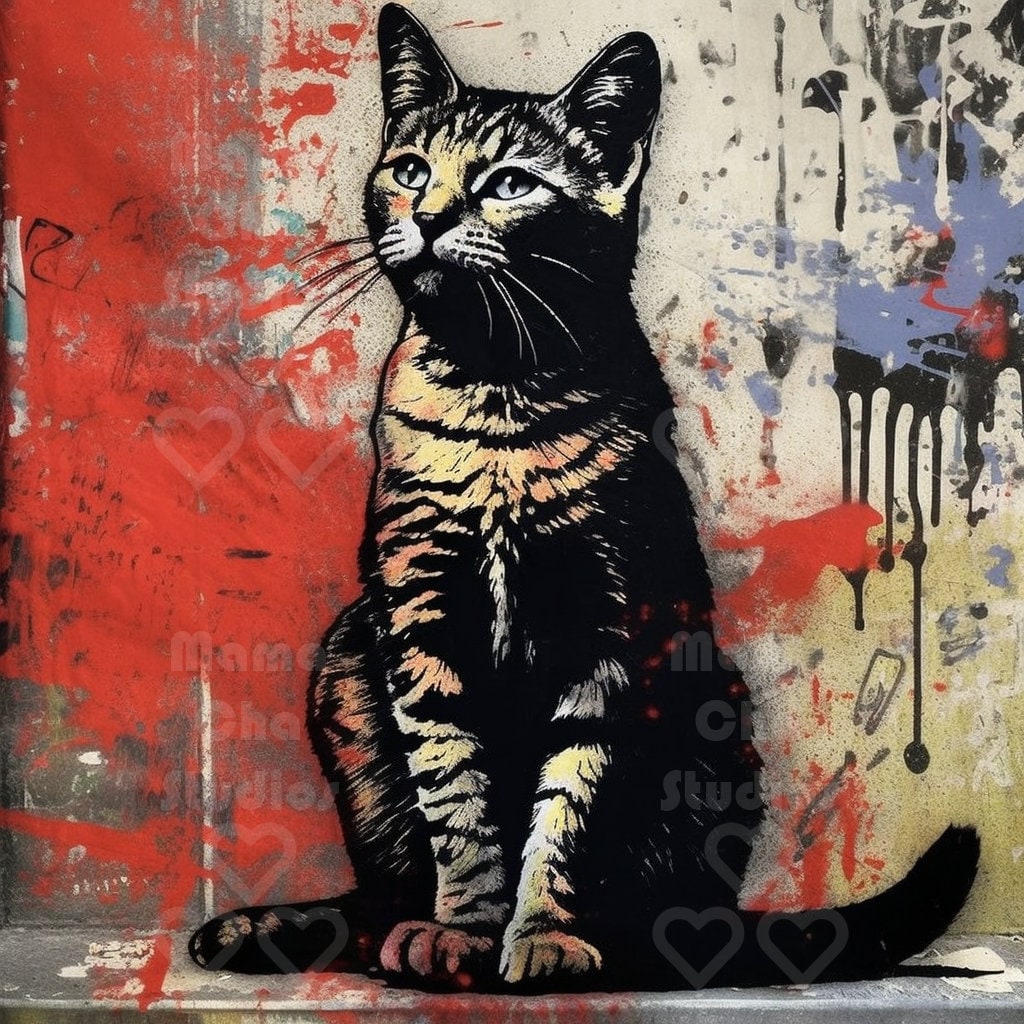 Purr-fectly Street: Banksy-inspired Cat Digital Download #4 for Cat ...