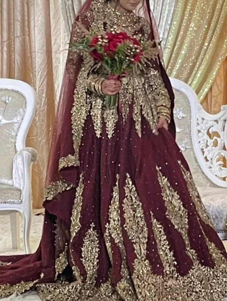 South Asian Bridal Dress; Red Wedding Dress - Etsy