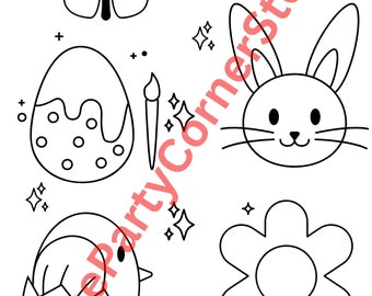 Happy Easter Baby Chick Printable Coloring Sheet Size 8.5x11 - Etsy