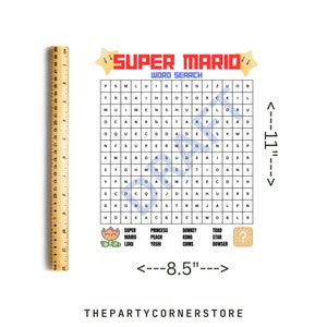 Super Mario Downloadable Word Search Game - Etsy