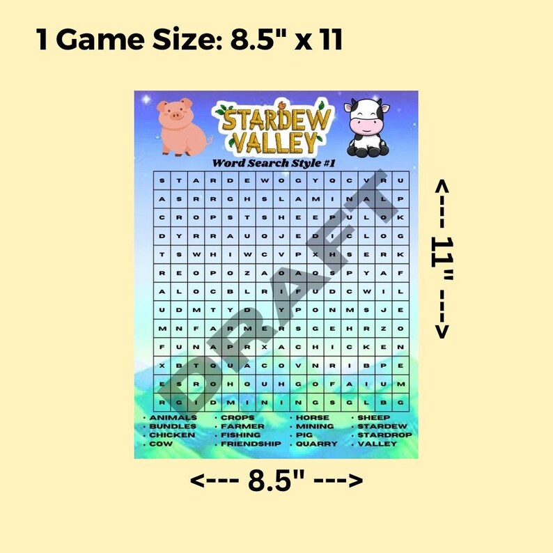 Stardew Valley Themed Downloadable Word Search Game - Etsy