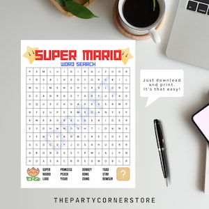 Super Mario Downloadable Word Search Game - Etsy