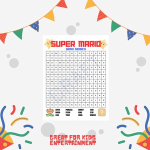 Super Mario Downloadable Word Search Game - Etsy