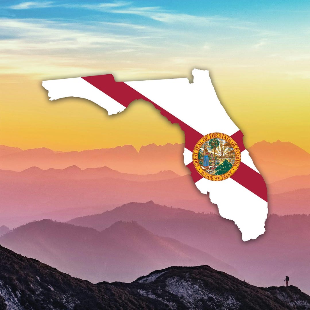 Florida State Shaped Flag Sticker Decal / Die Cut / Many Sizes ...