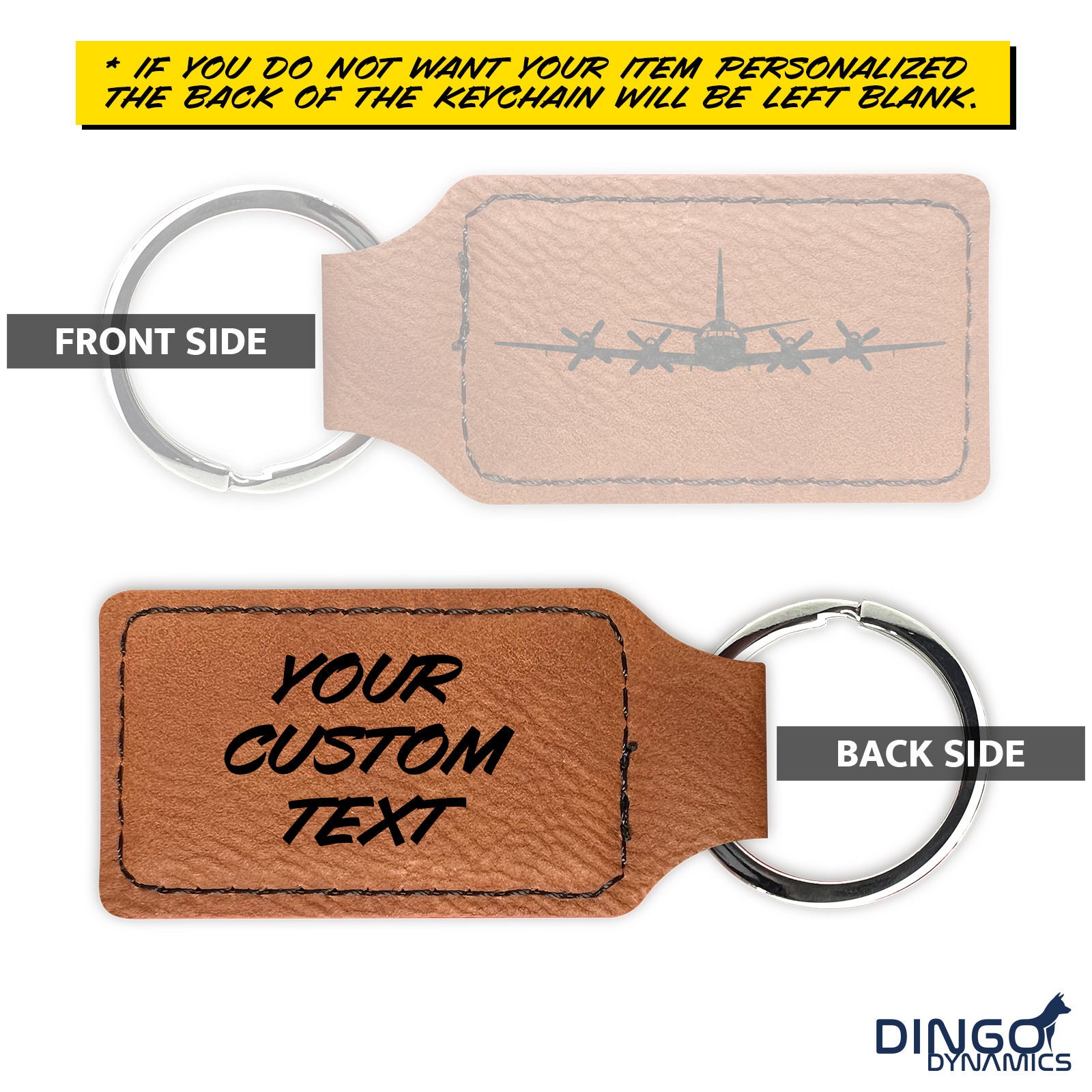 A-10 Thunderbolt II Keychain / Rectangle Leatherette / Laser Engraved ...