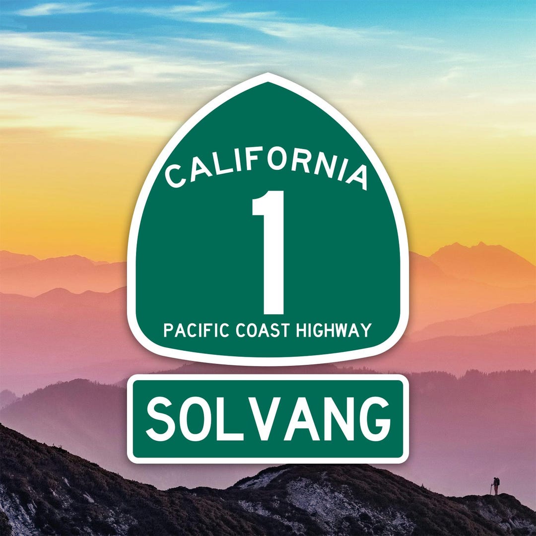 PCH 1 Solvang Sign Sticker Decal / Die Cut / Many Sizes / Weatherproof ...