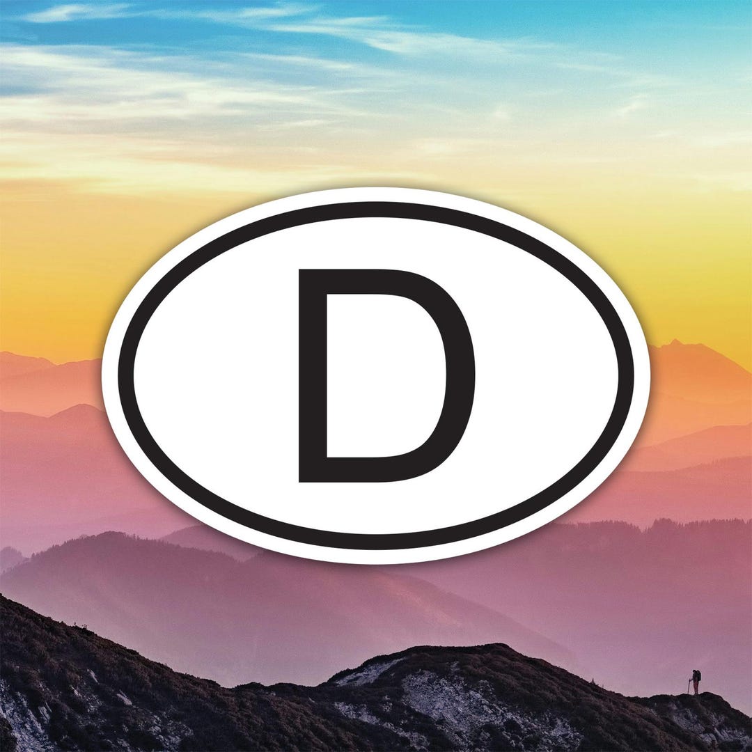 D Germany Country Code Oval Sticker Decal / Die Cut / Many Sizes ...