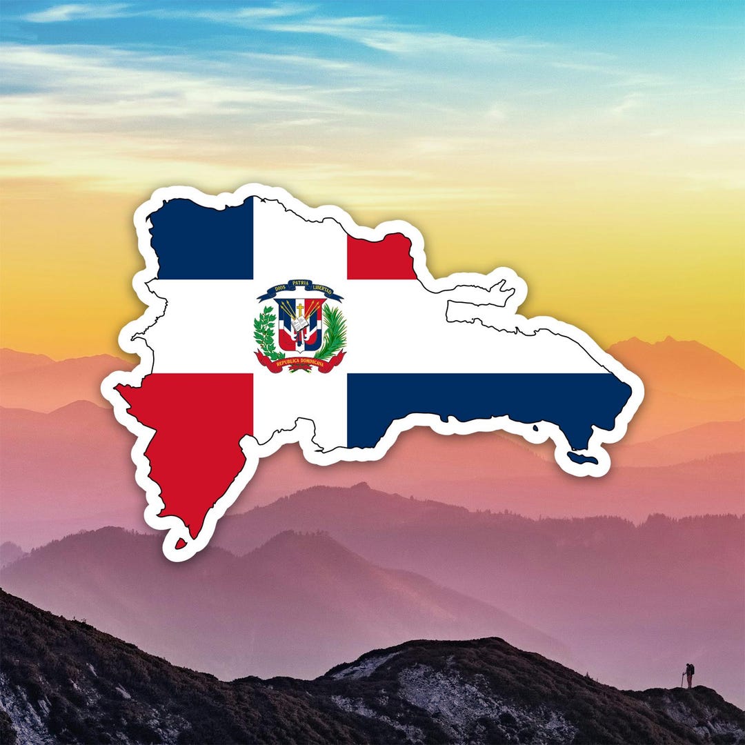 Dominicano Shaped Dominican Republic Flag Sticker Decal / Die Cut ...