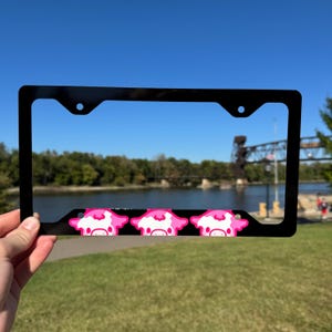 Cute Strawberry Cow Black License Plate Frame - Etsy