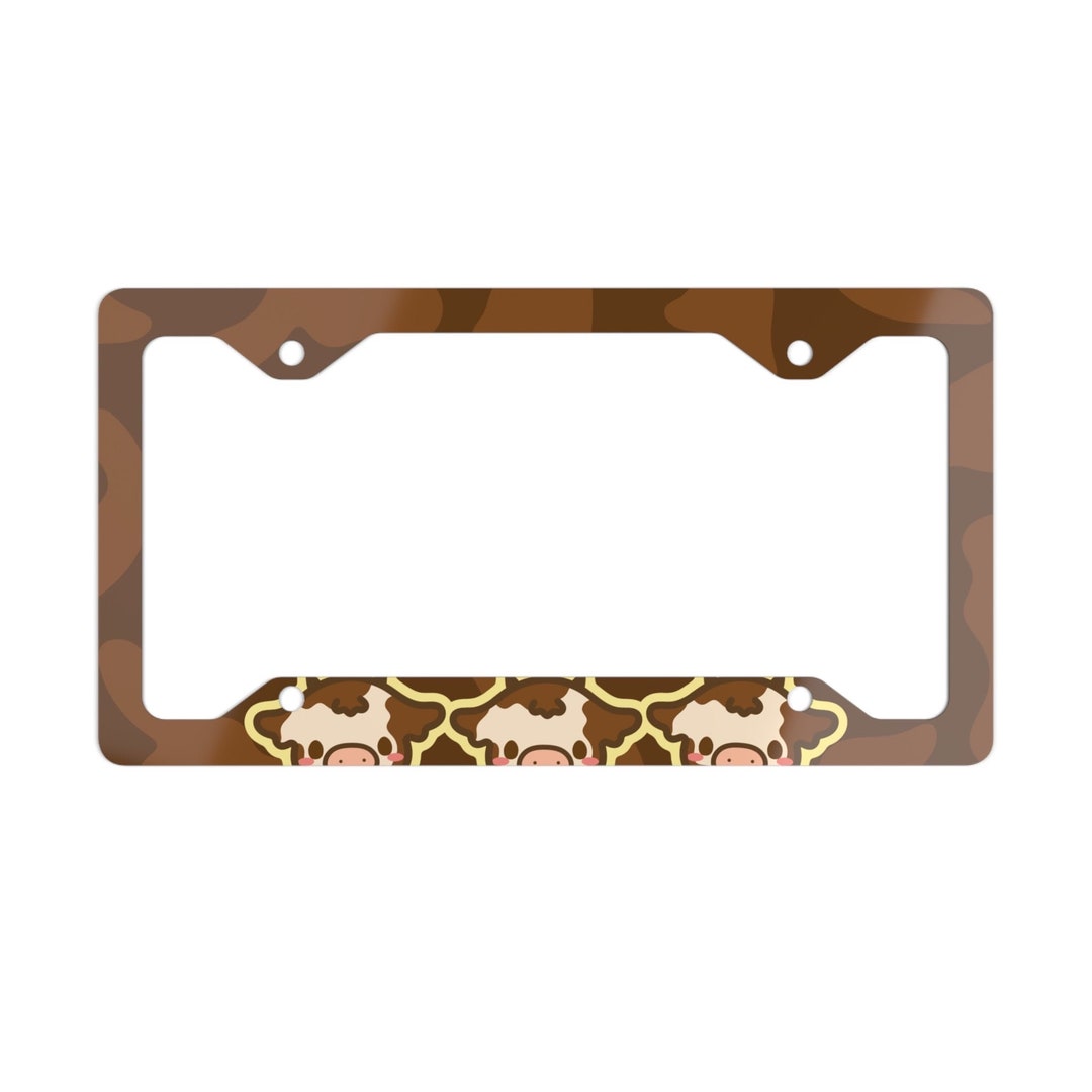 Cute Chocolate Cow License Plate Frame - Etsy