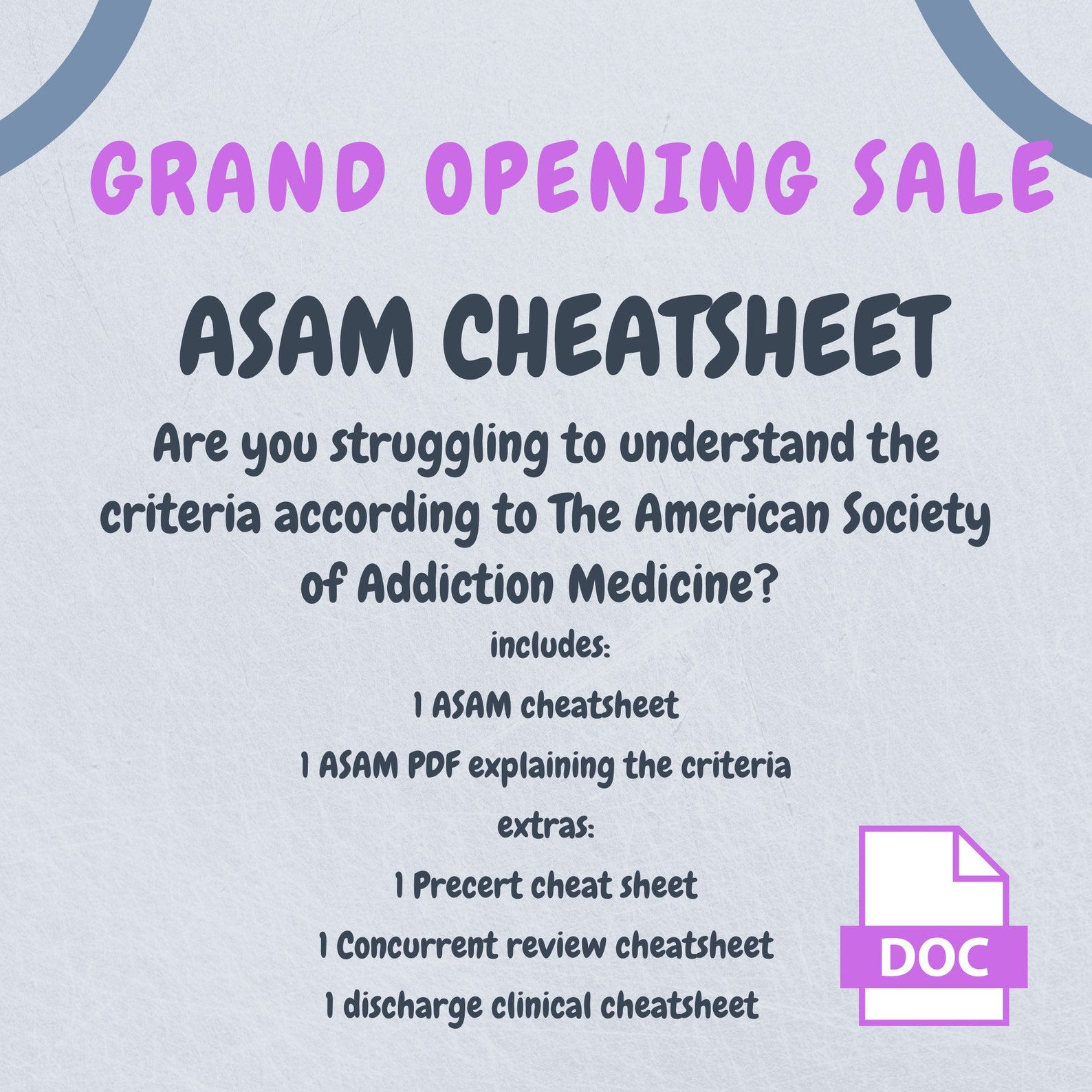 ASAM CHEATSHEET Form American Standard of Addiction Medicine - Etsy