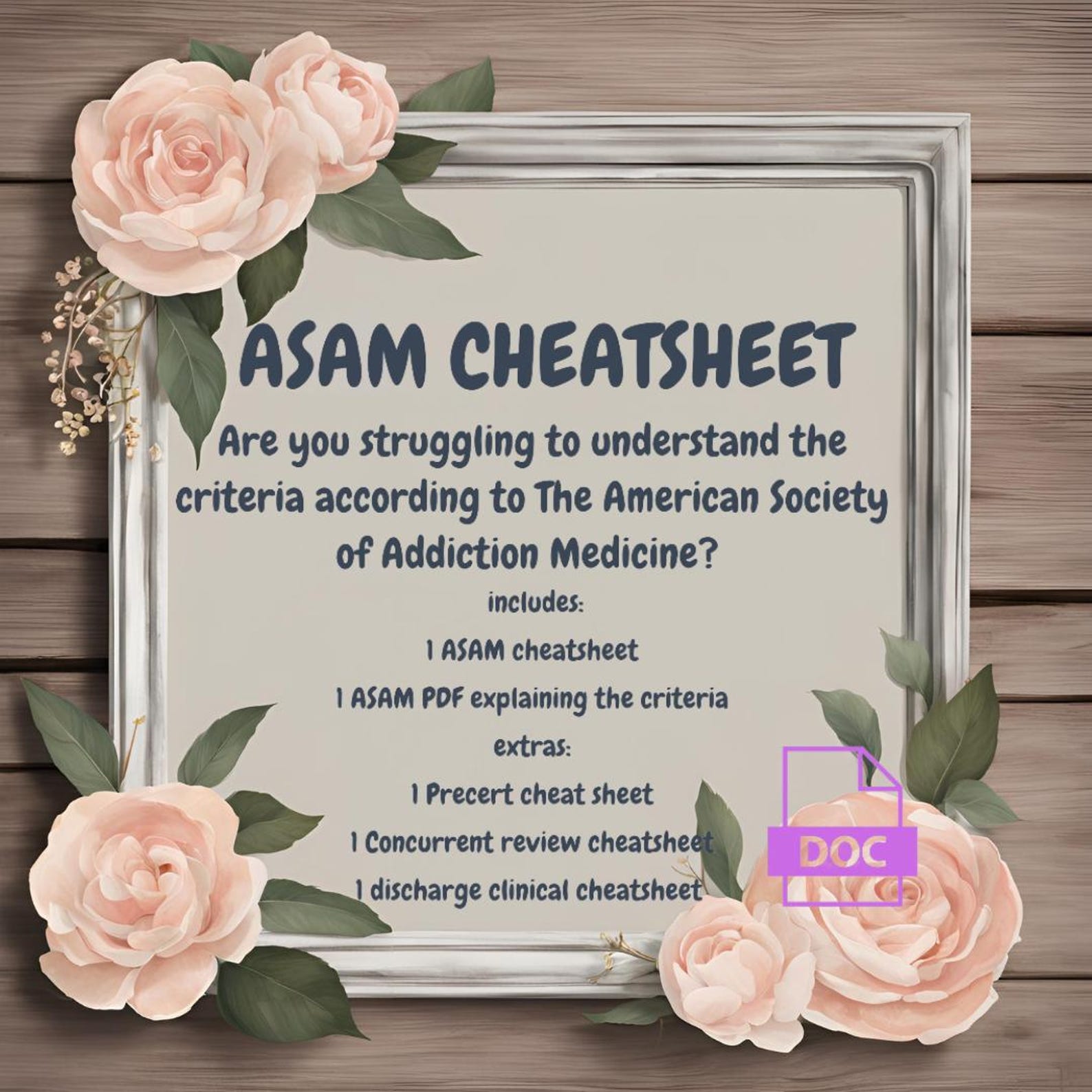 ASAM CHEATSHEET Form | American Standard of Addiction Medicine ...