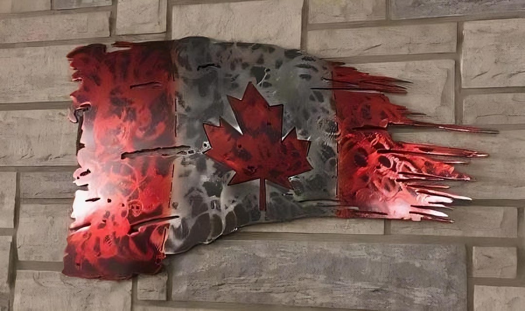 Tattered Canadian Flag - Etsy