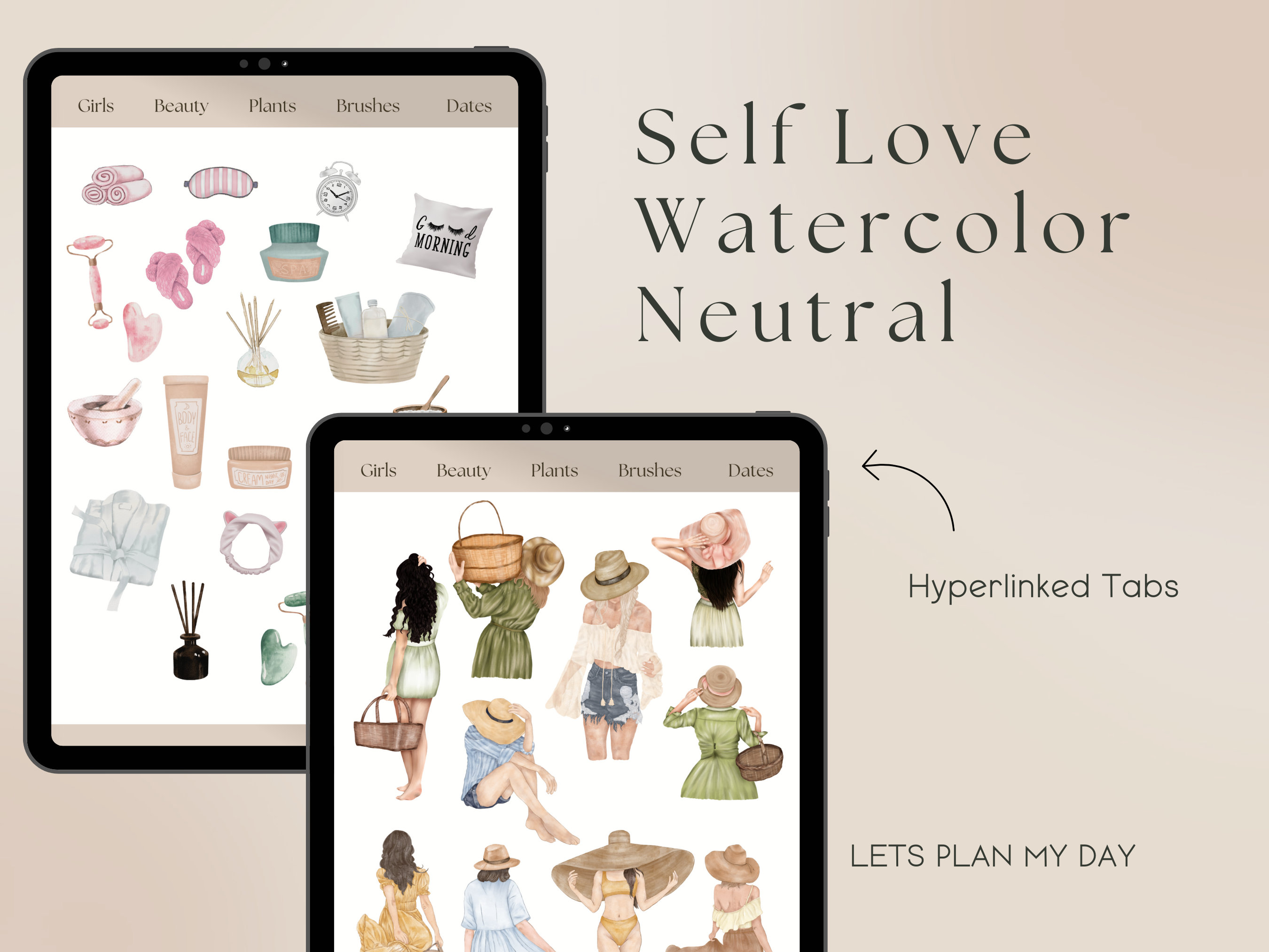 That Girl Aesthetic Digital Sticker Pack for Goodnotes, Digital Planner ...