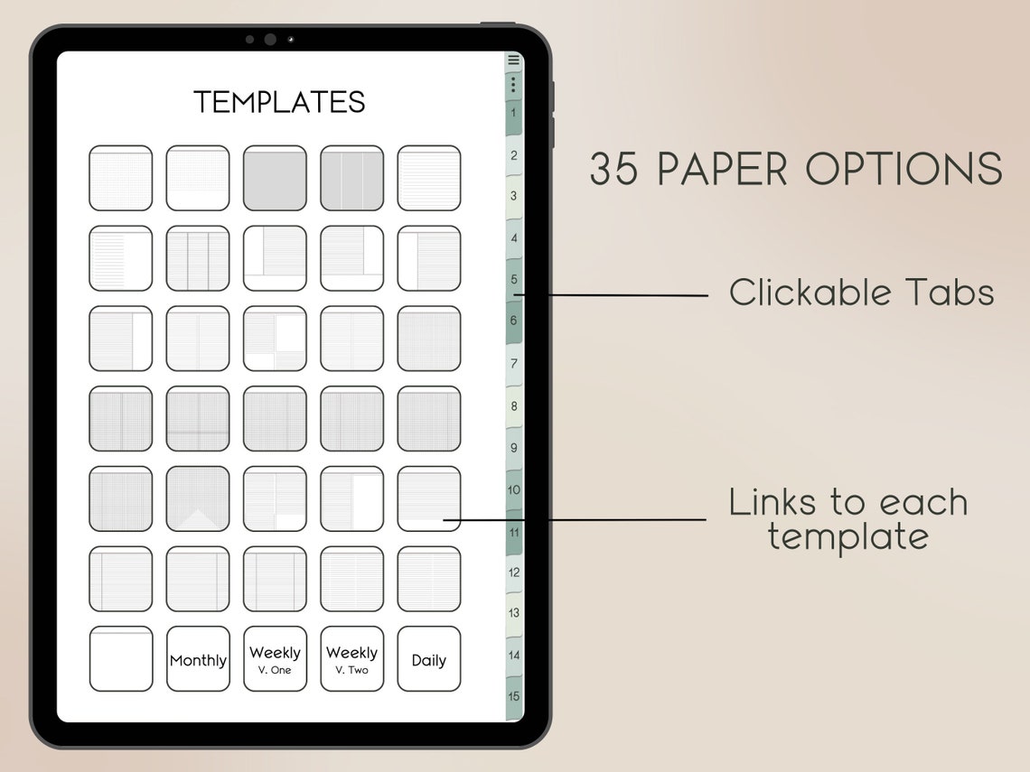 Green Digital Notebook, Goodnotes Template, Matcha Green Journal ...
