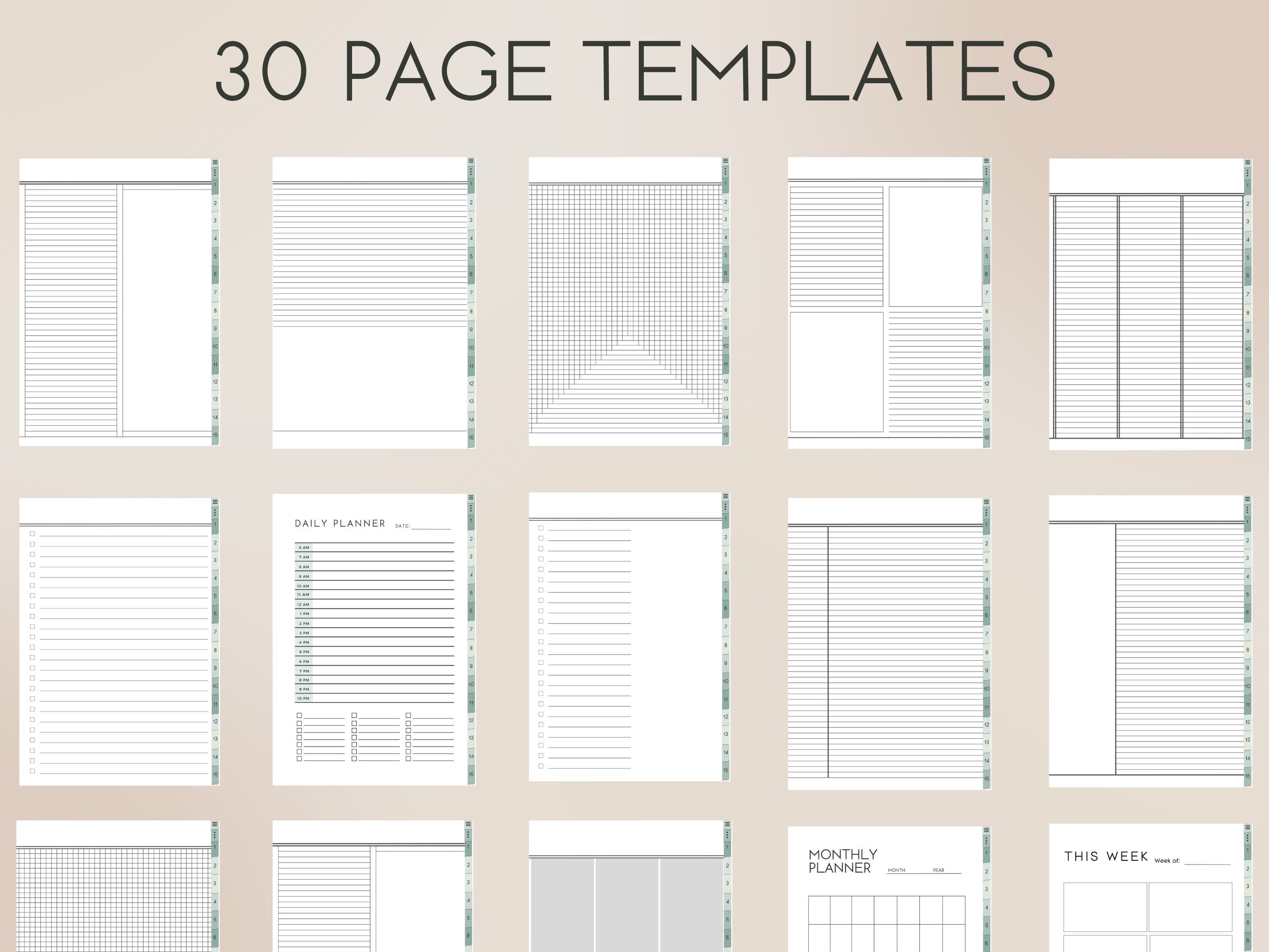 Green Digital Notebook, Goodnotes Template, Matcha Green Journal ...