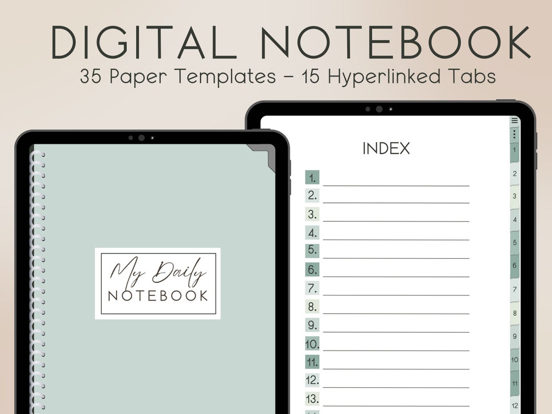 Green Digital Notebook, Goodnotes Template, Matcha Green Journal ...