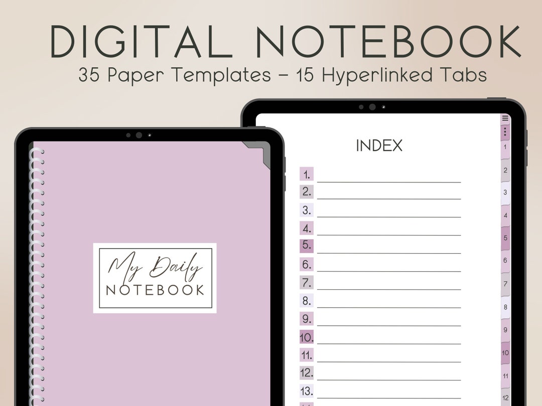 Muted Purple Digital Notebook, Goodnotes Template, Purple Journal ...