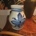Vintage Handarbeit Germany Salt Glazed Cobalt Blue Pottery Pitcher 5 1/ ...