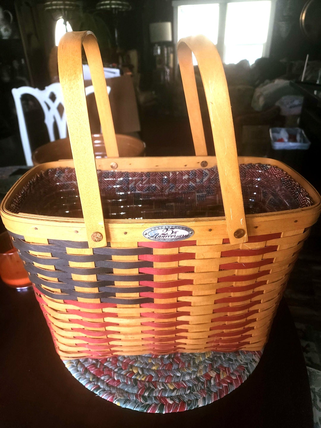 Longaberger Rare Retired 1998 All American Club Flag Basket With Insert ...