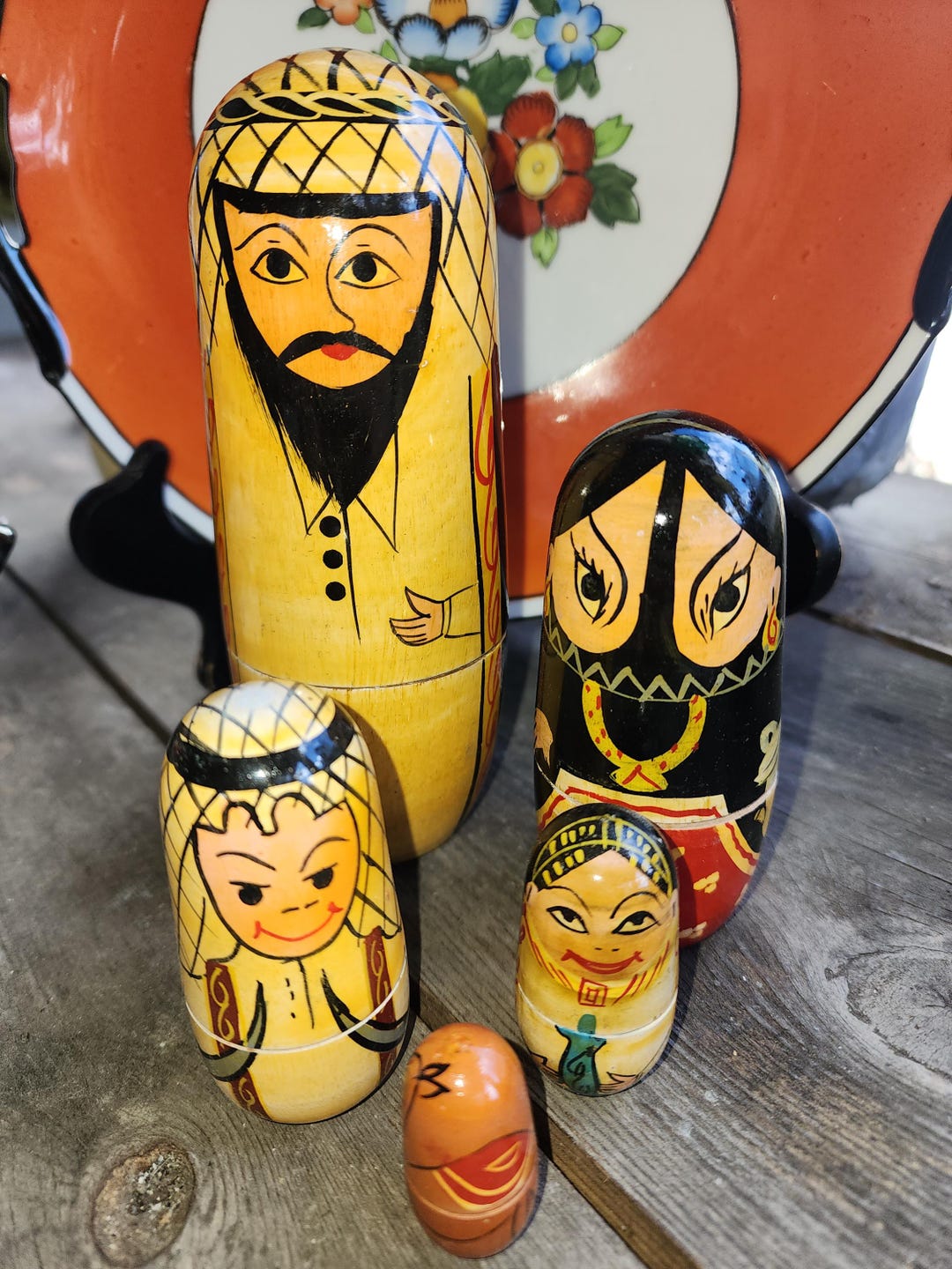 Middle Eastern Family Nesting Dolls, Set of 4 Wood Matryoshka - Etsy
