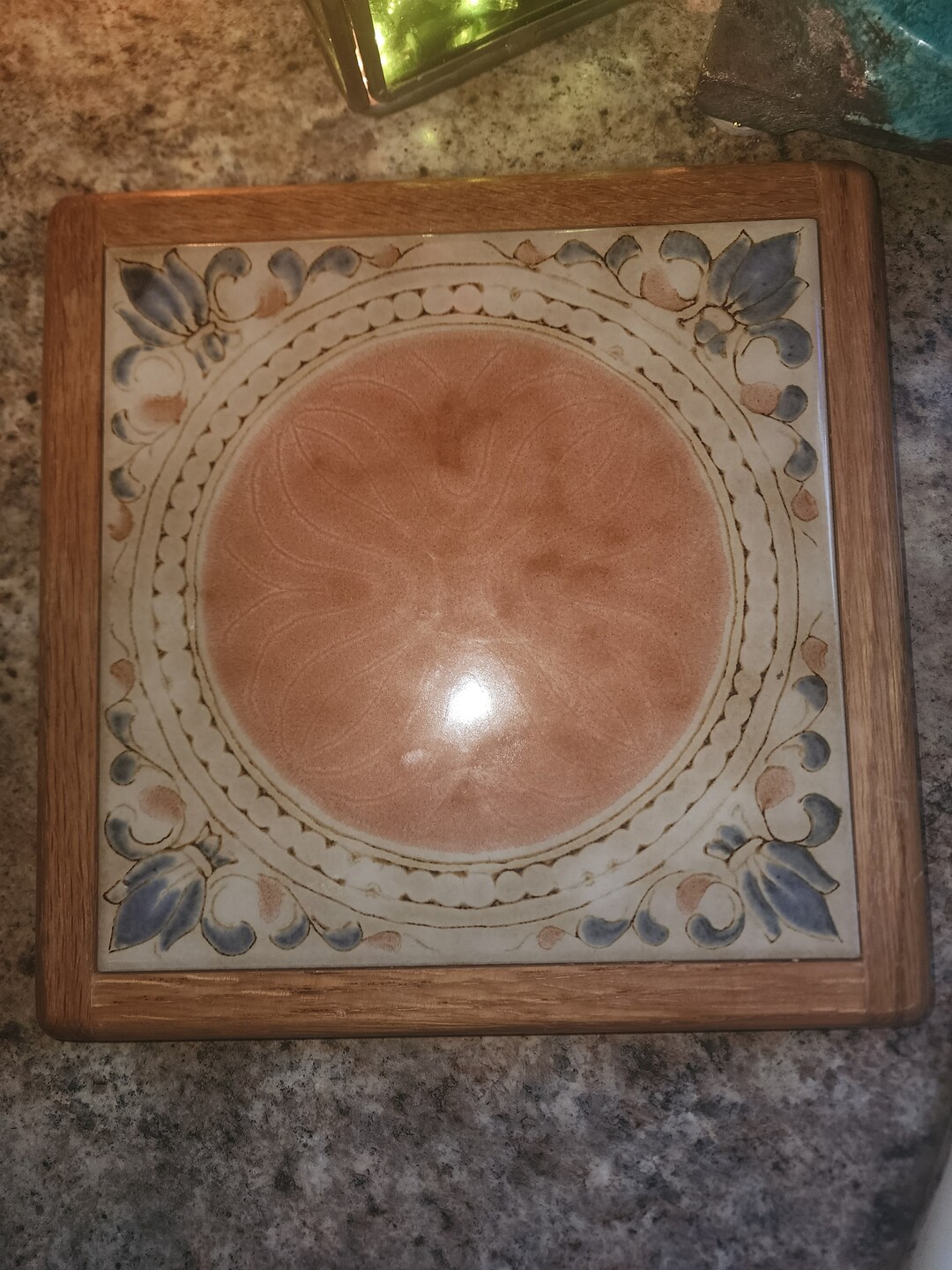 Vintage Ceramic Tile in Wooden Frame Trivet - Etsy