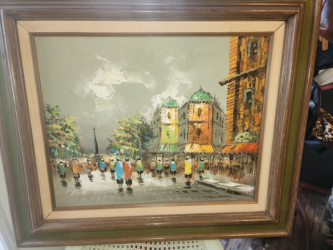 Oil Painting on Canvas Framed 28 X 24 Signed by Artist Balin 1960s ...