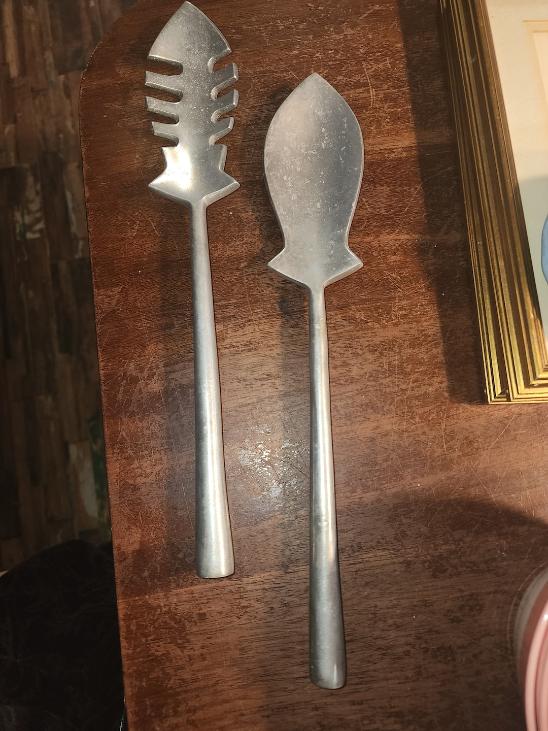 Fish Pewter Salad Utensils Set of 2 - Etsy