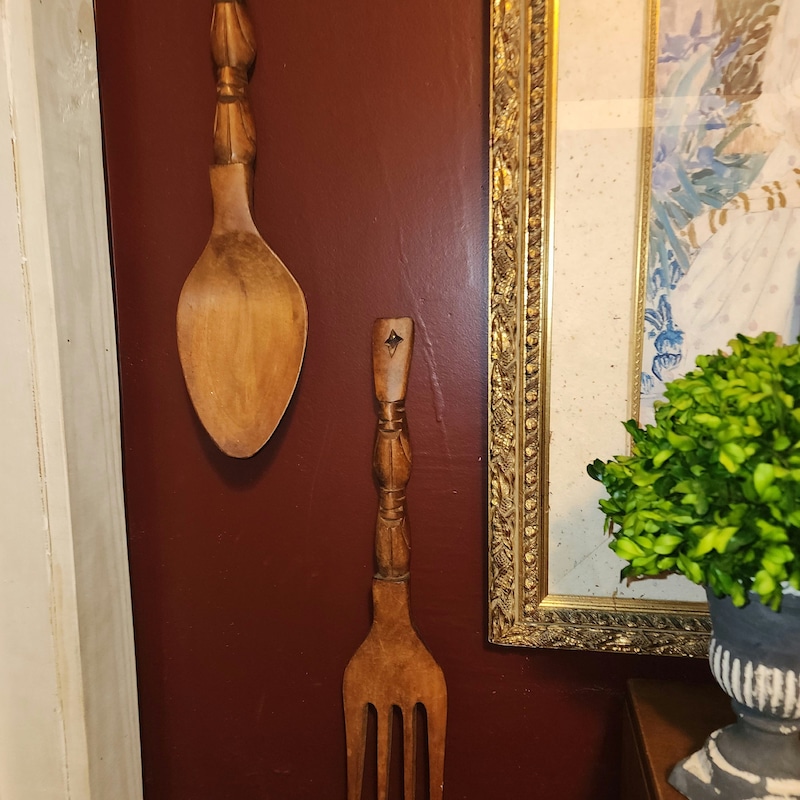 Wooden Fork and Spoon Wall Decor - Etsy