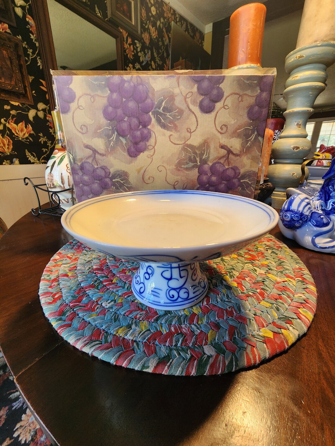 Arita Japanese Traditional Ware Cake Plate on Pedestal - Etsy