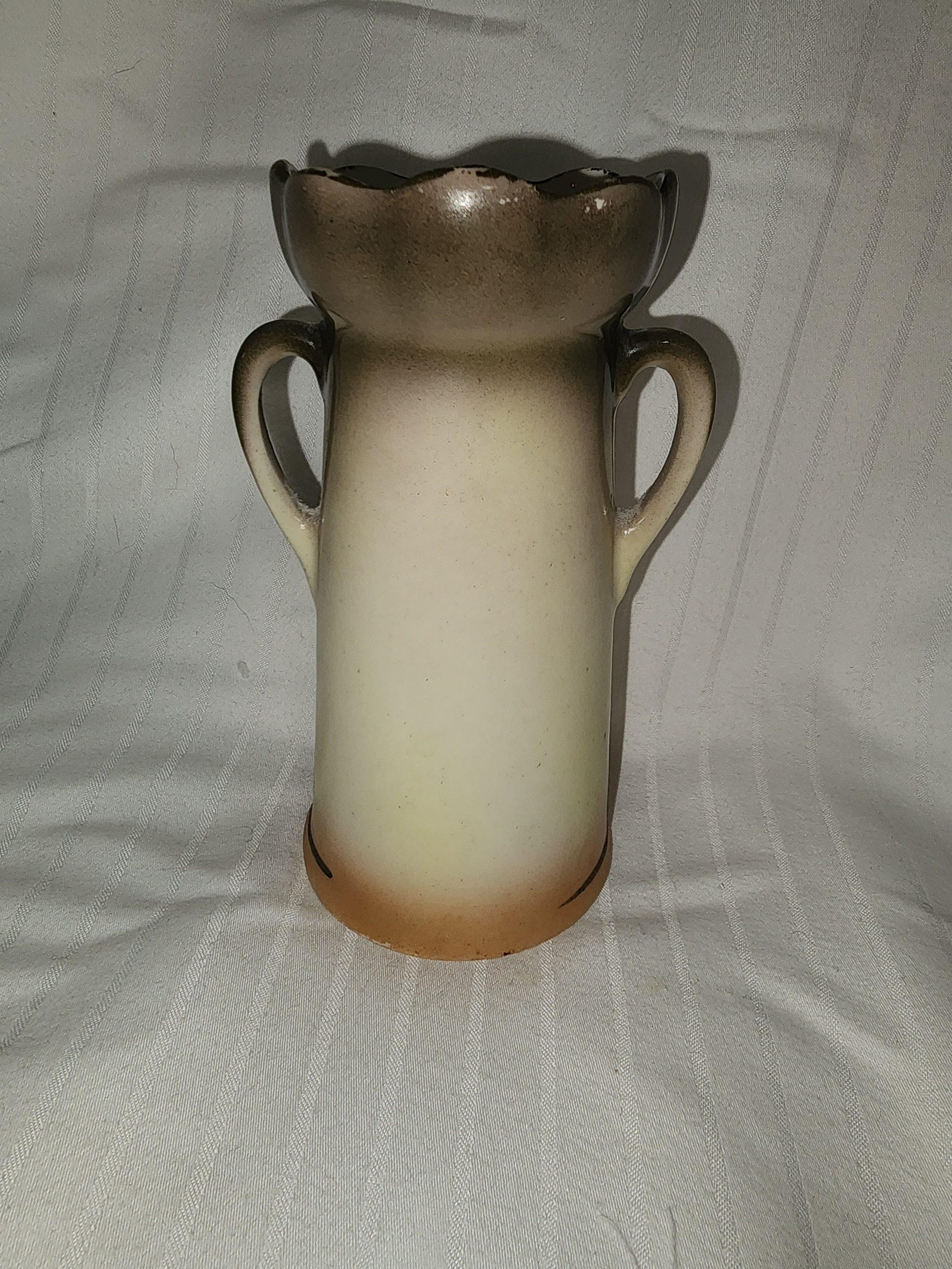 Czech Slovakia Art Pottery Vases Double Handle Floral Roses - Etsy