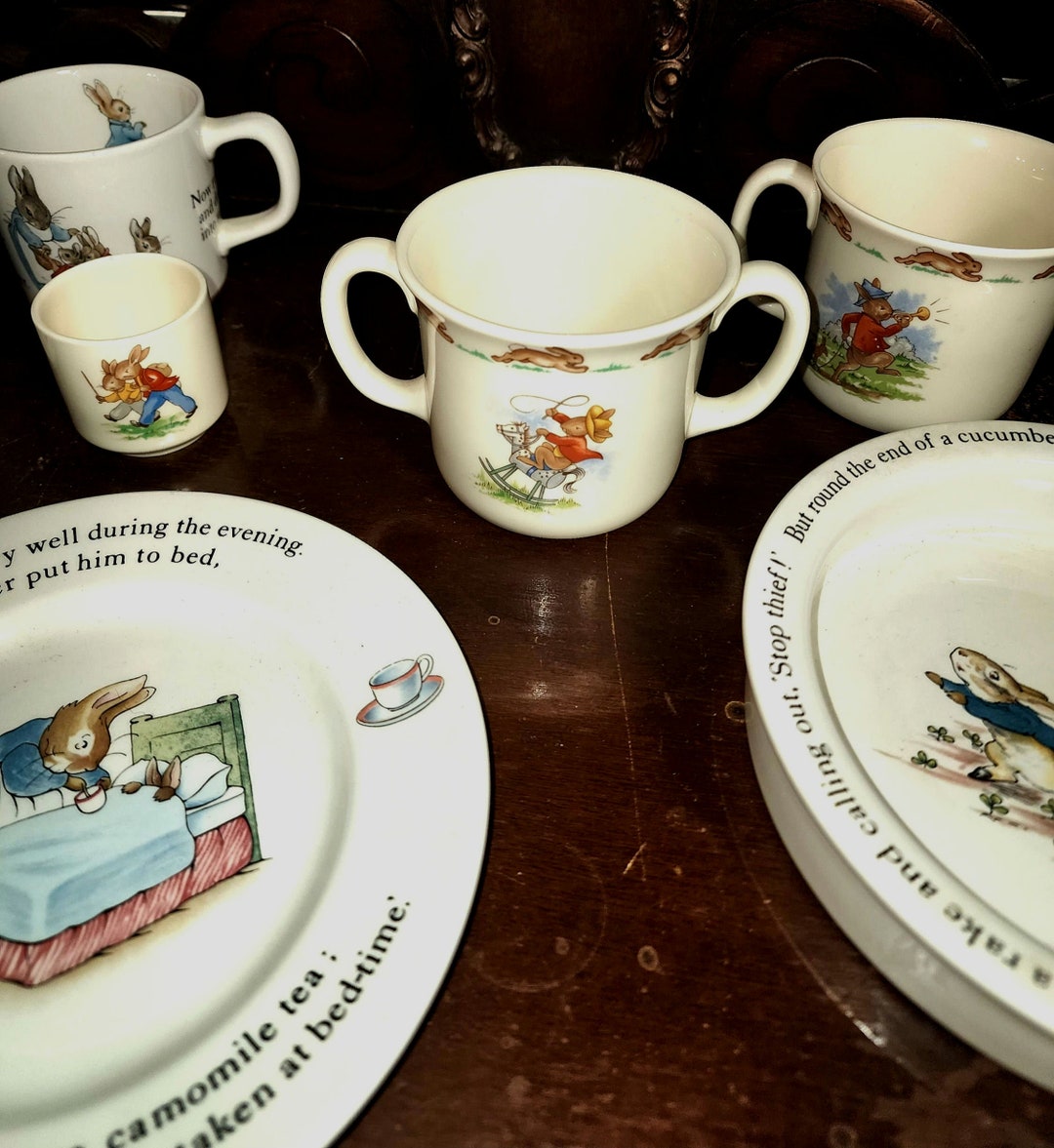 Children's Dinnerware Beatrix Potter and Peter Rabbit 1980s Cups Plate ...