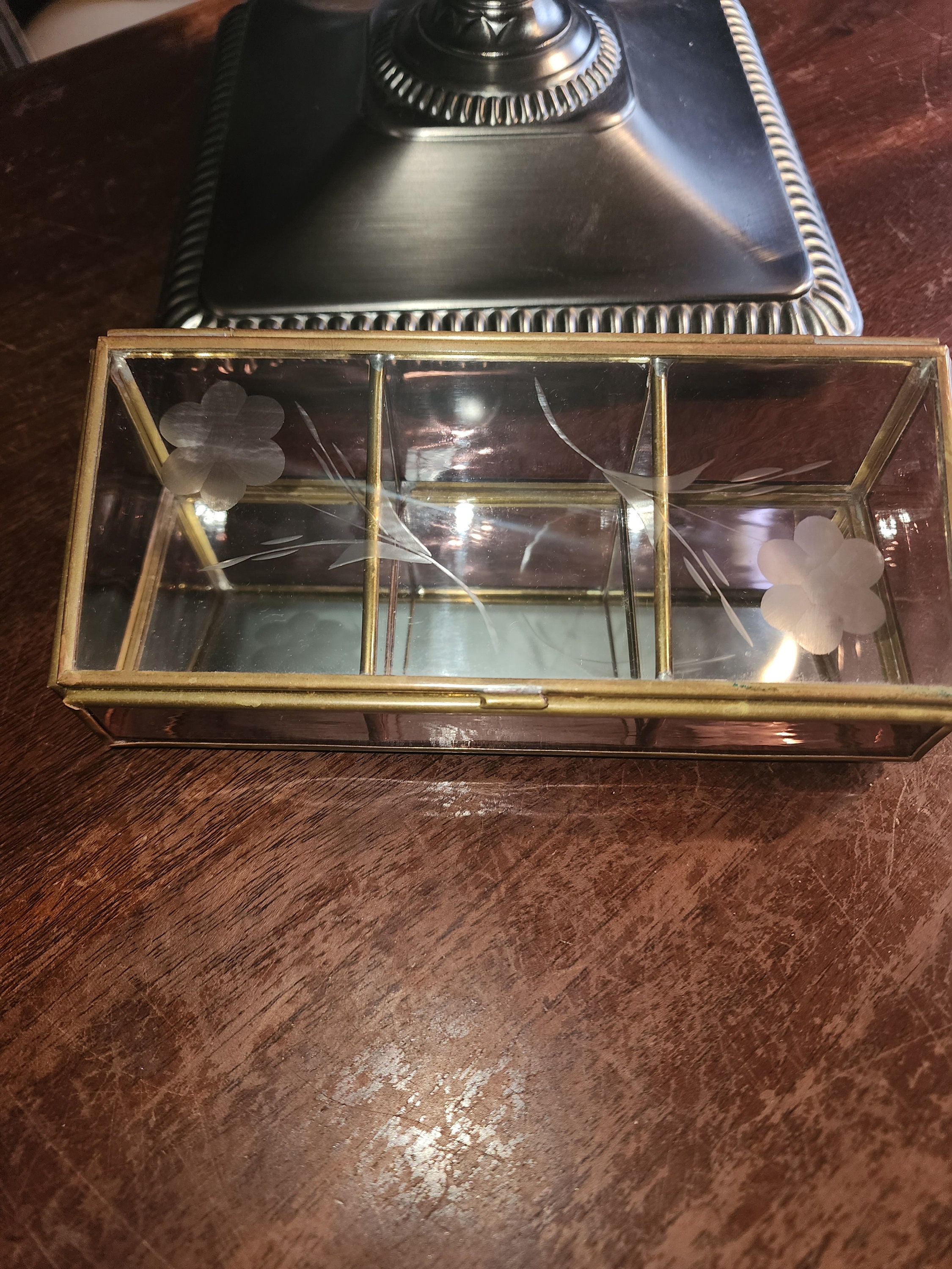 Vintage Brass and Glass Curio Display Box - Etsy