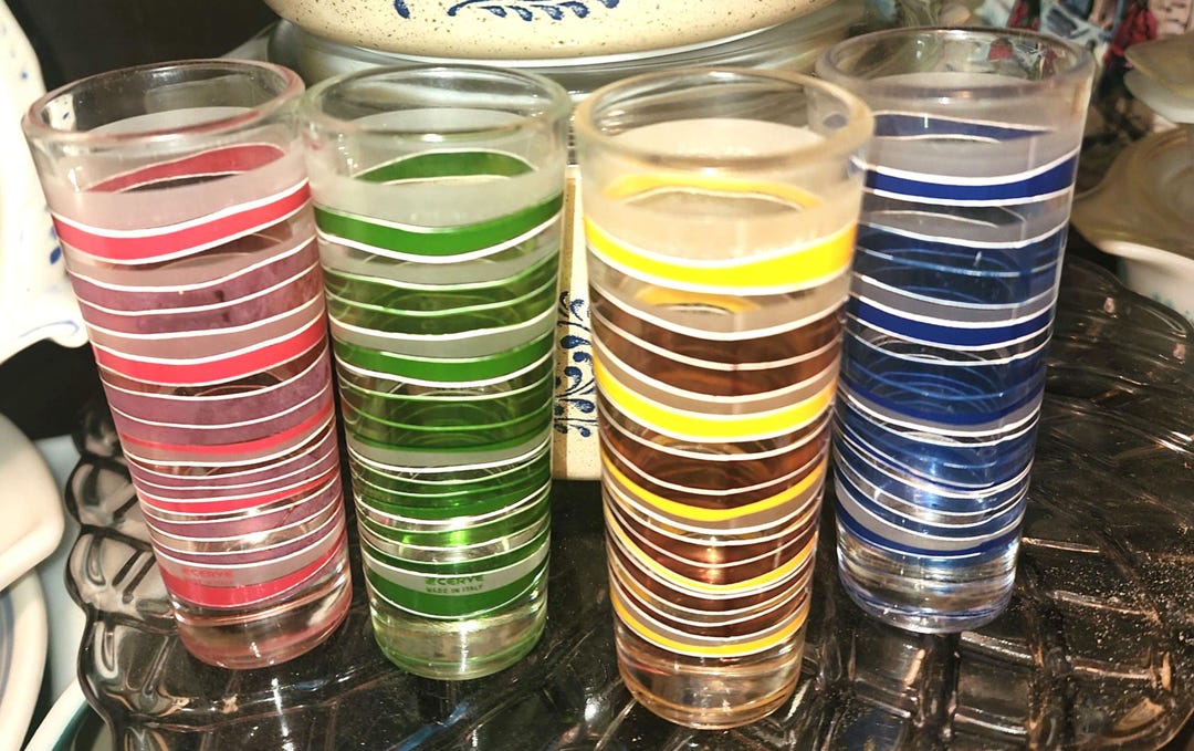 Cerve Italian Shot Glasses Set of 4 Striped Style - Etsy