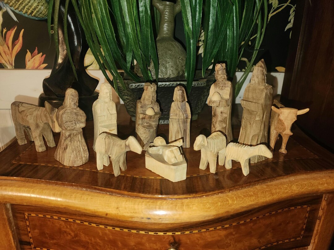 Vintage Hand Carved Nativity Set Made Out of Olive Wood - Etsy