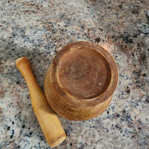 Wood Vintage Pedestal and Mortar Farmhouse - Etsy