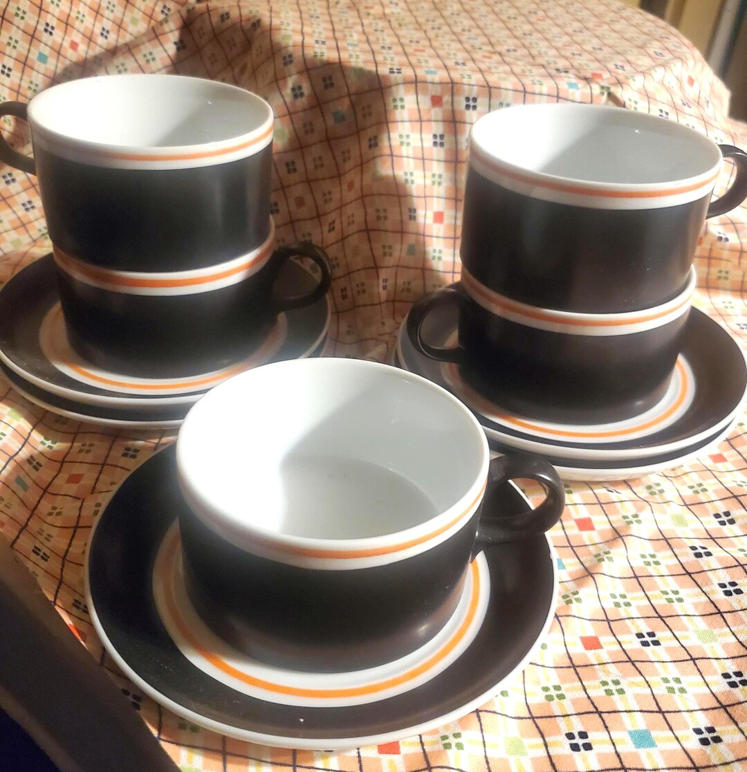 Schmid Porcelain Set of 5 Demitasse Cups and Saucers Made in Japan ...