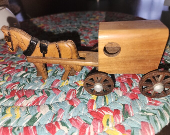 Walnut Wood Toy Amish Horse and Buggy - Etsy