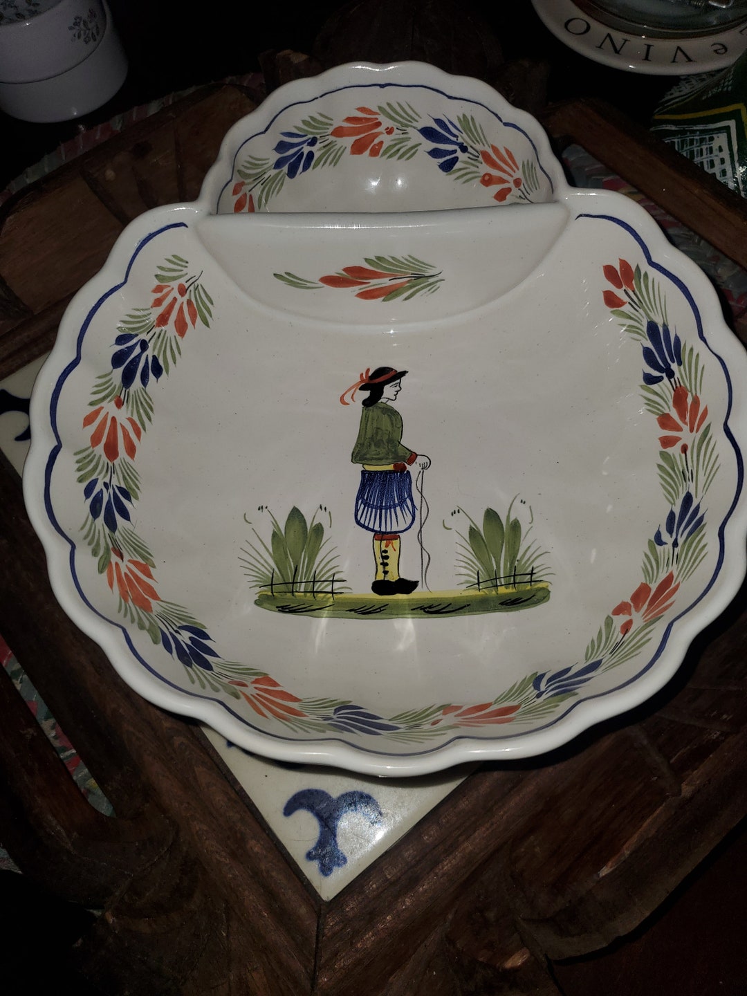 Quimper Henriot Bowl Strawberries and Cream Bowl Artist Signed France ...