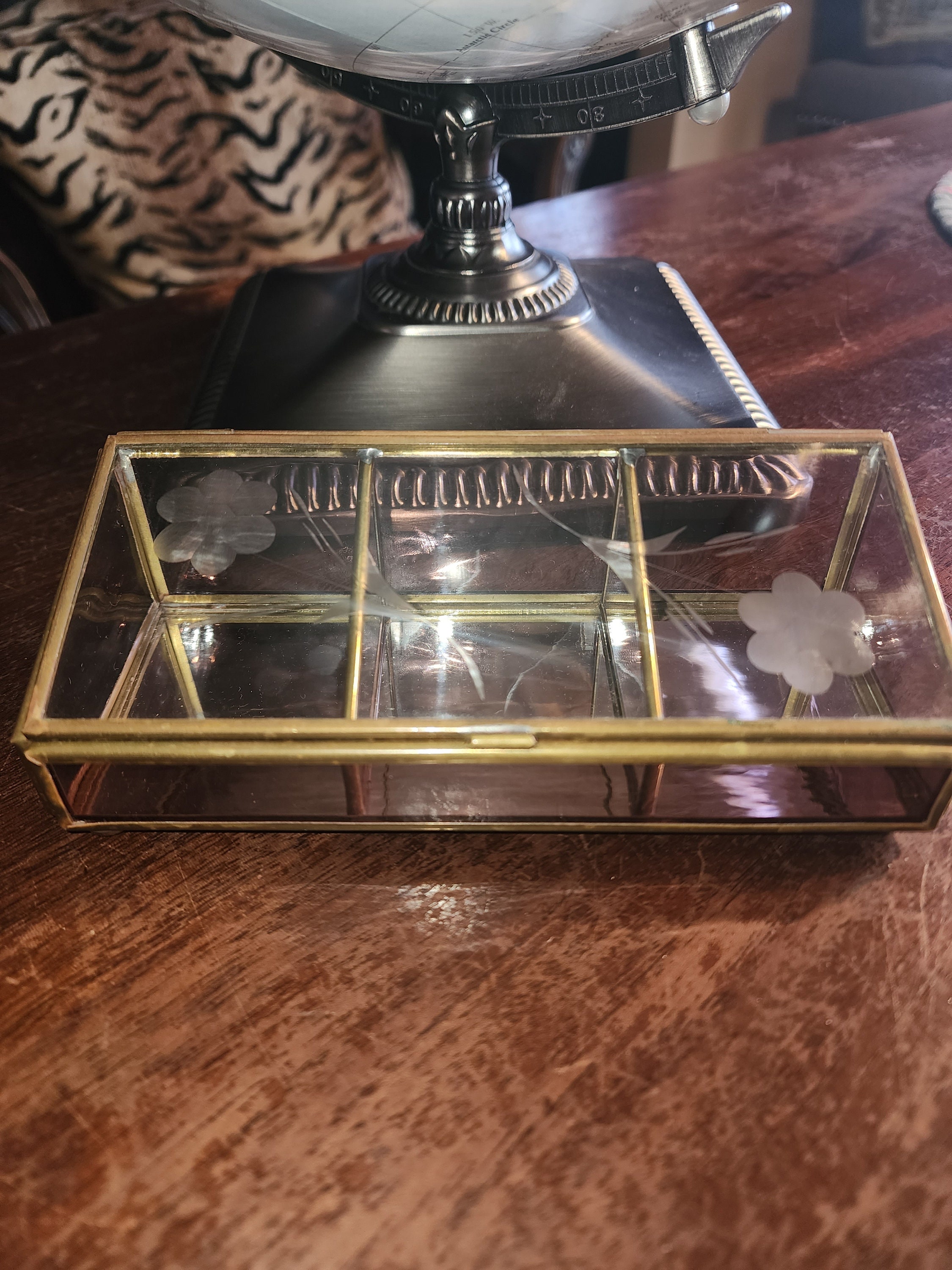 Vintage Brass and Glass Curio Display Box - Etsy
