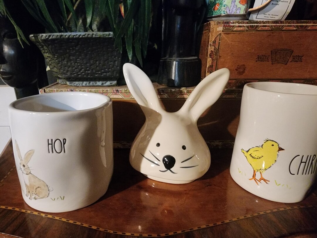 Rae Dunn Magenta Artisan Collection Hop With Bunny and Chirp Mug Easter ...