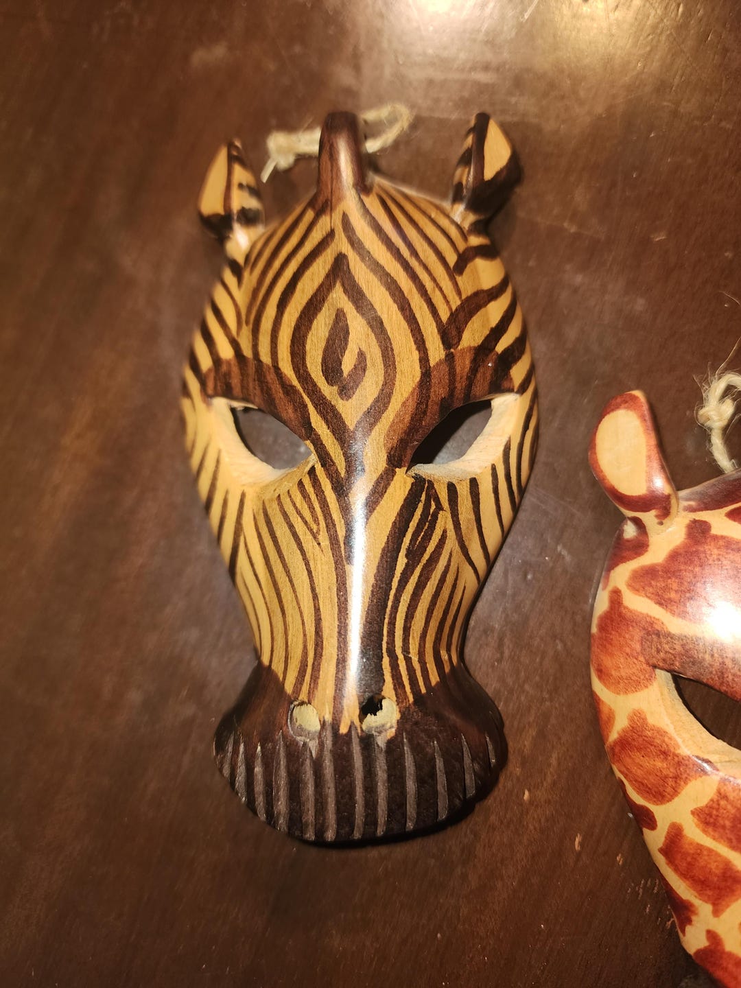 Giraffe and Zebra Wood Masks Hand Made in Kenya Set of 2 - Etsy