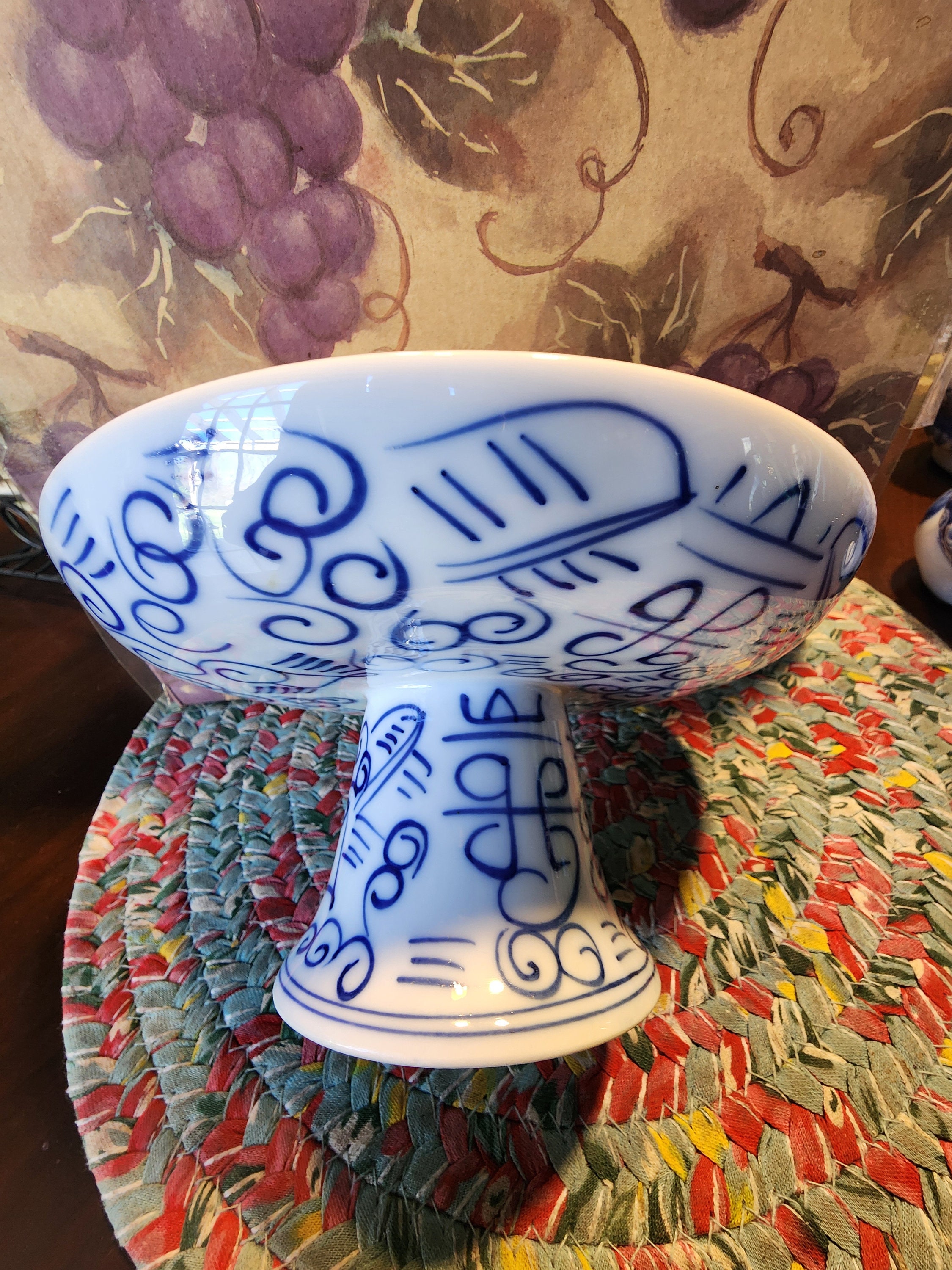 Arita Japanese Traditional Ware Cake Plate on Pedestal - Etsy